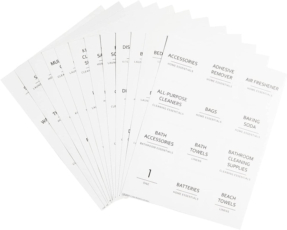 Laundry, cleaning & bathroom labels - mega pack – Organisation Station AU